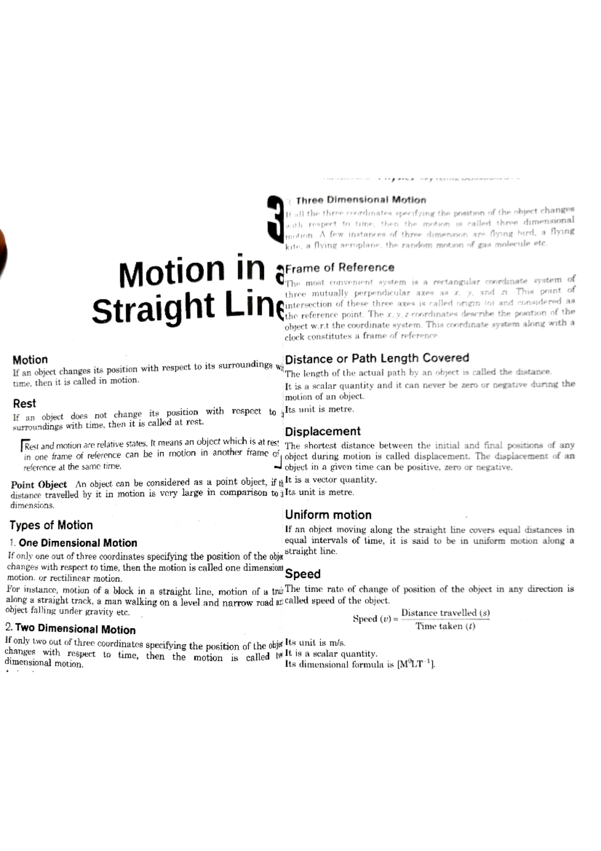 3.motion in a straight line - Plus two science - Studocu