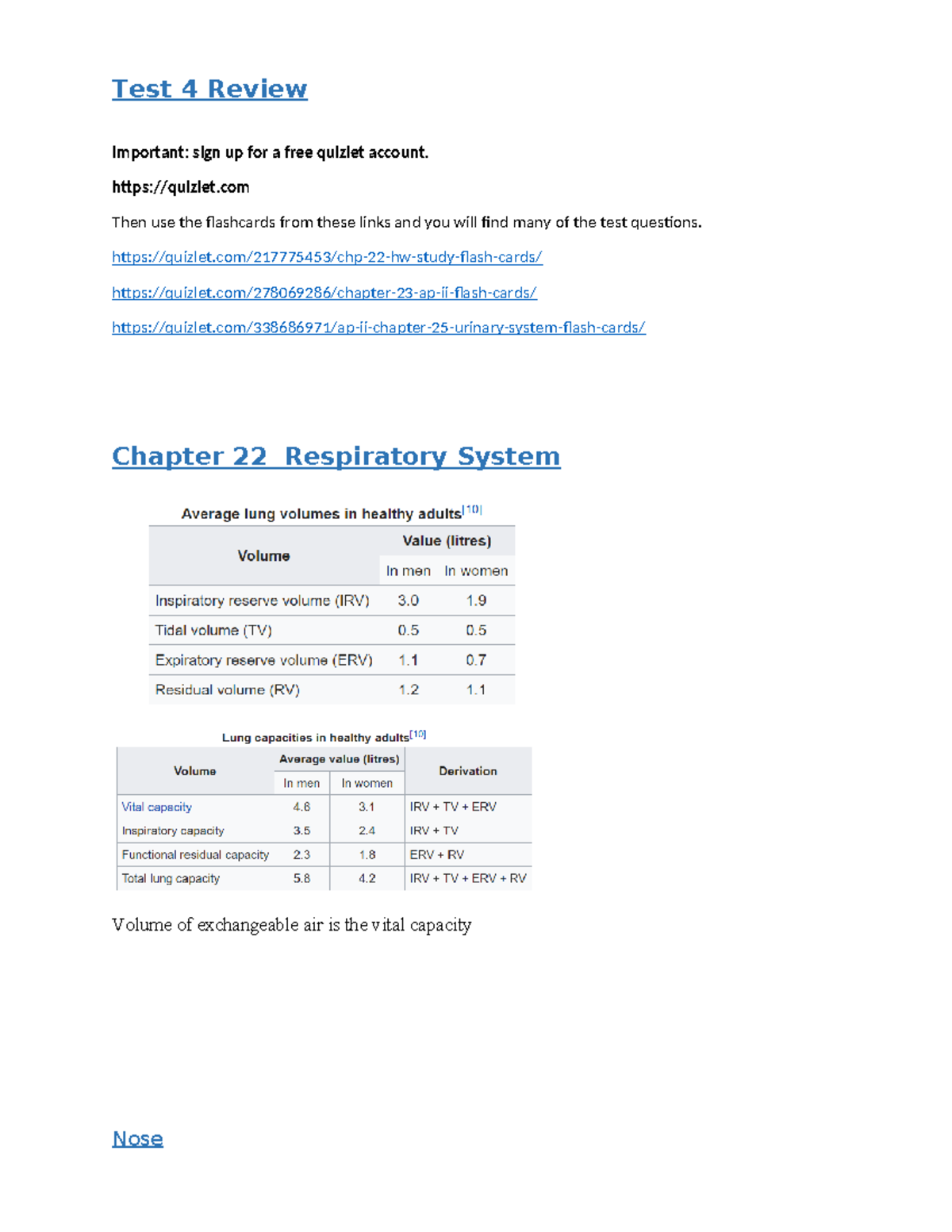 04 BIO 2113 TEST 4 Review Chapers 22, 23, 25 - Test 4 Review Important ...