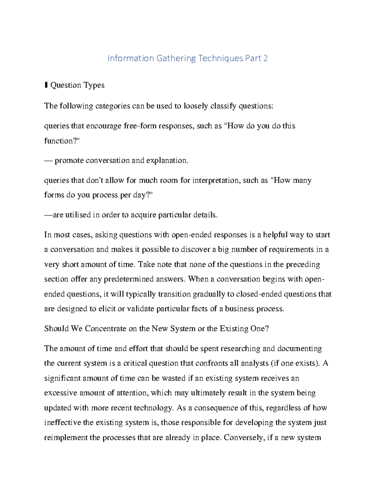 Information Gathering Techniques Part 2 - queries that don't allow for much room for ...