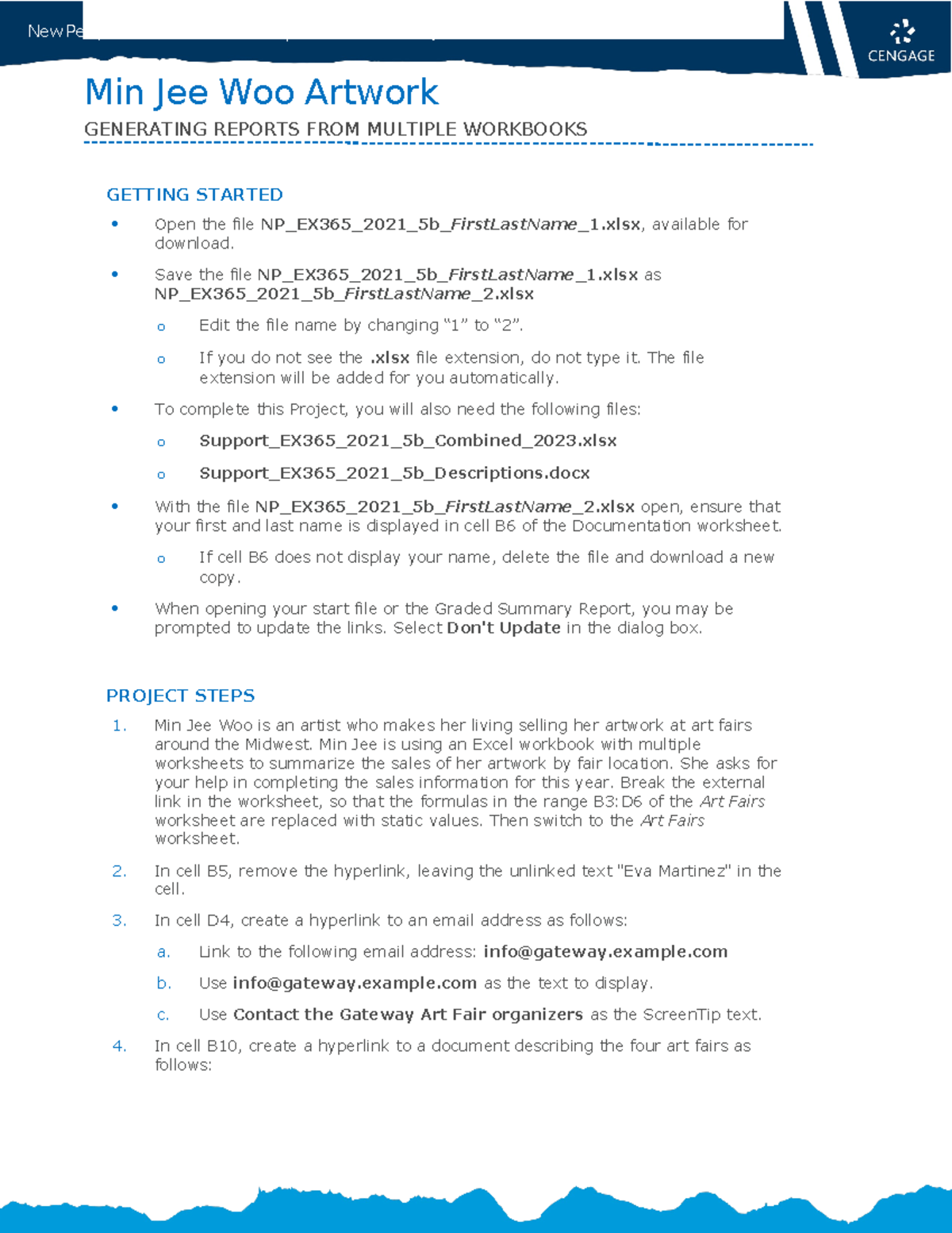 Instructions NP EX365 2021 5b - Min Jee Woo Artwork GENERATING REPORTS FROM MULTIPLE WORKBOOKS ...
