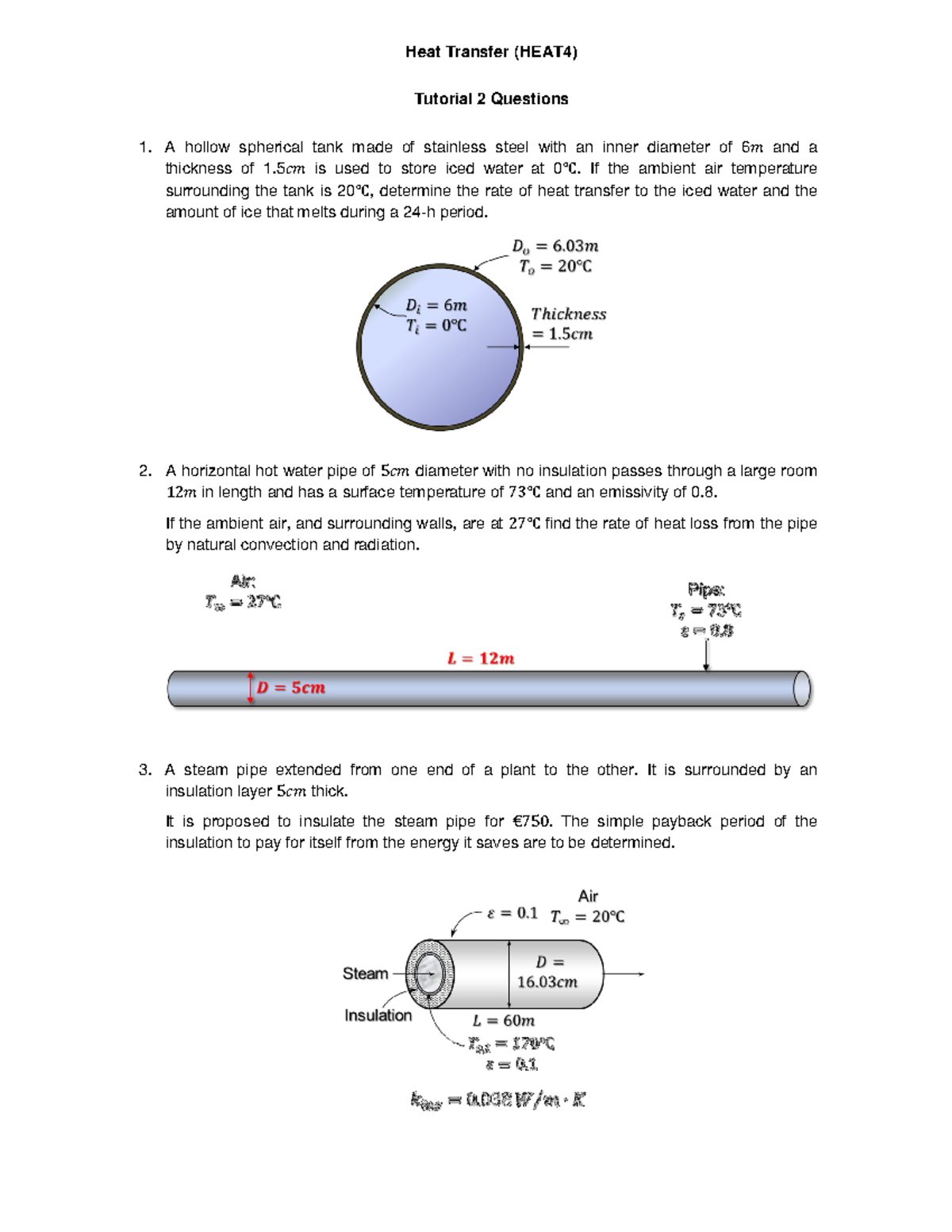 Sample/practice exam 11 March 2016, questions - Heat Transfer (HEAT4 ...