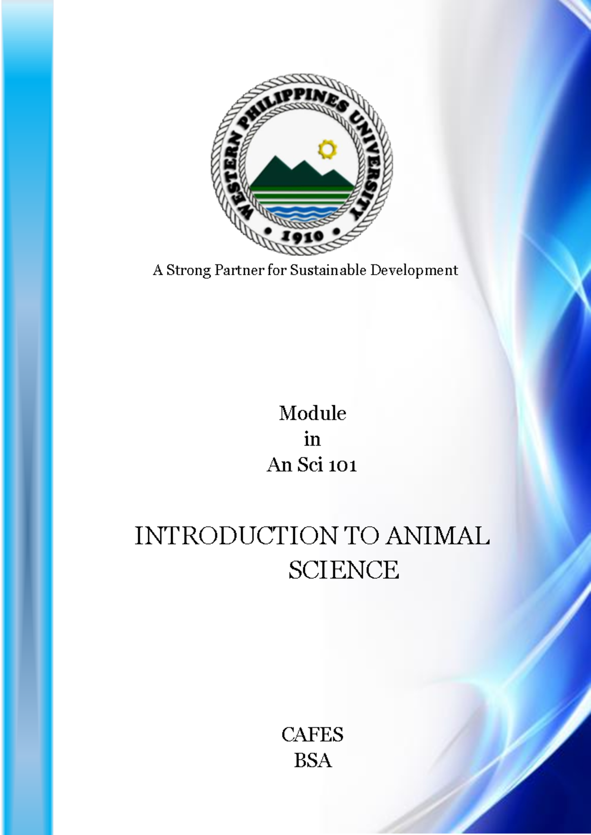 Module 1 An Sci 101 - Module in An Sci 101 INTRODUCTION TO ANIMAL ...