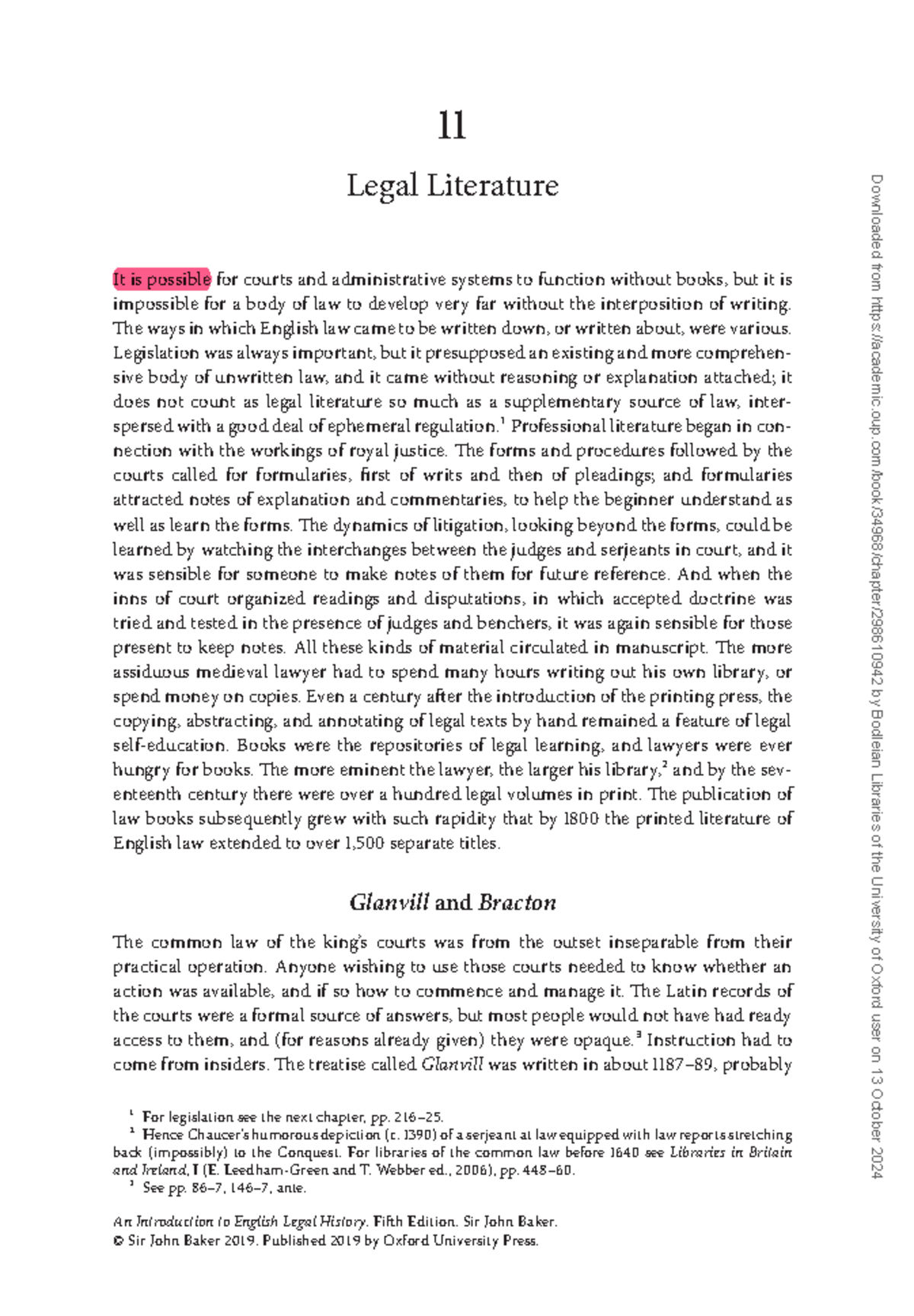 Baker IELH 185-203 - notes - An Introduction to English Legal History ...