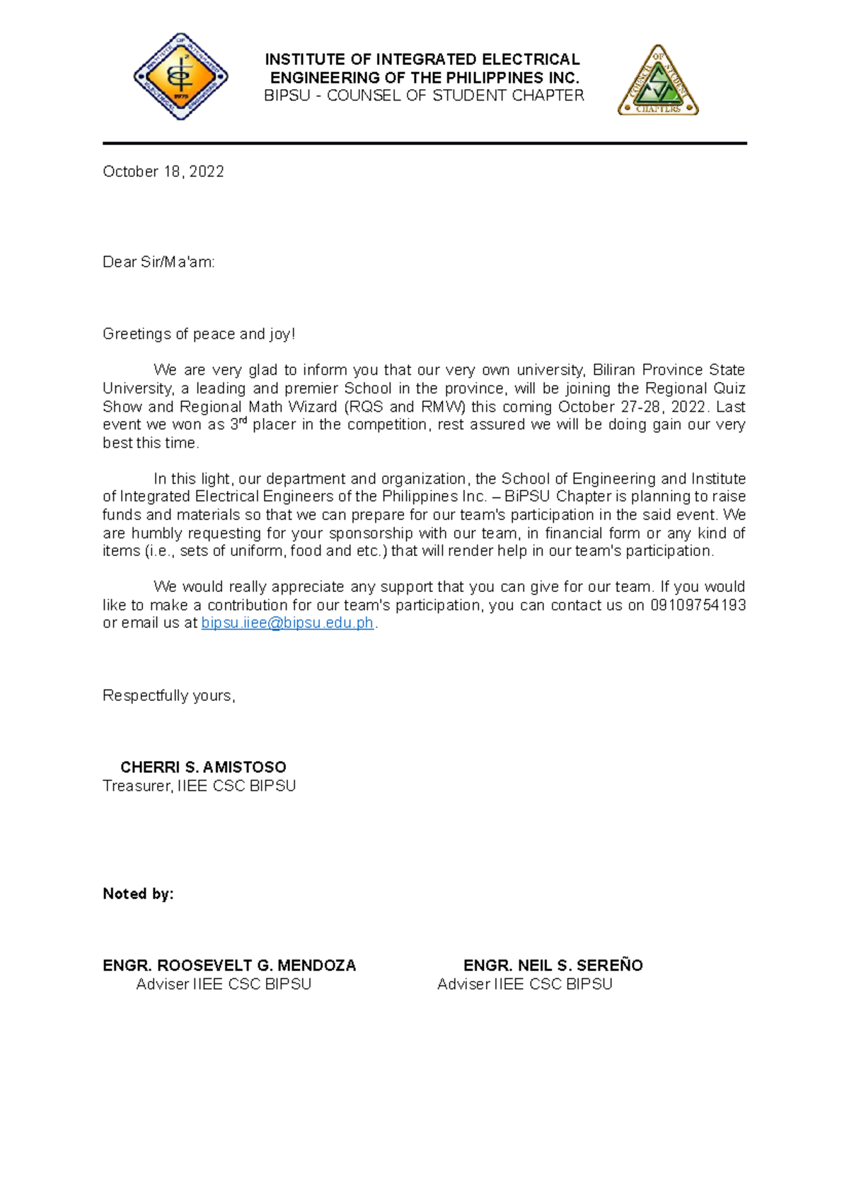 Solicitation- Letter 77 - INSTITUTE OF INTEGRATED ELECTRICAL ...