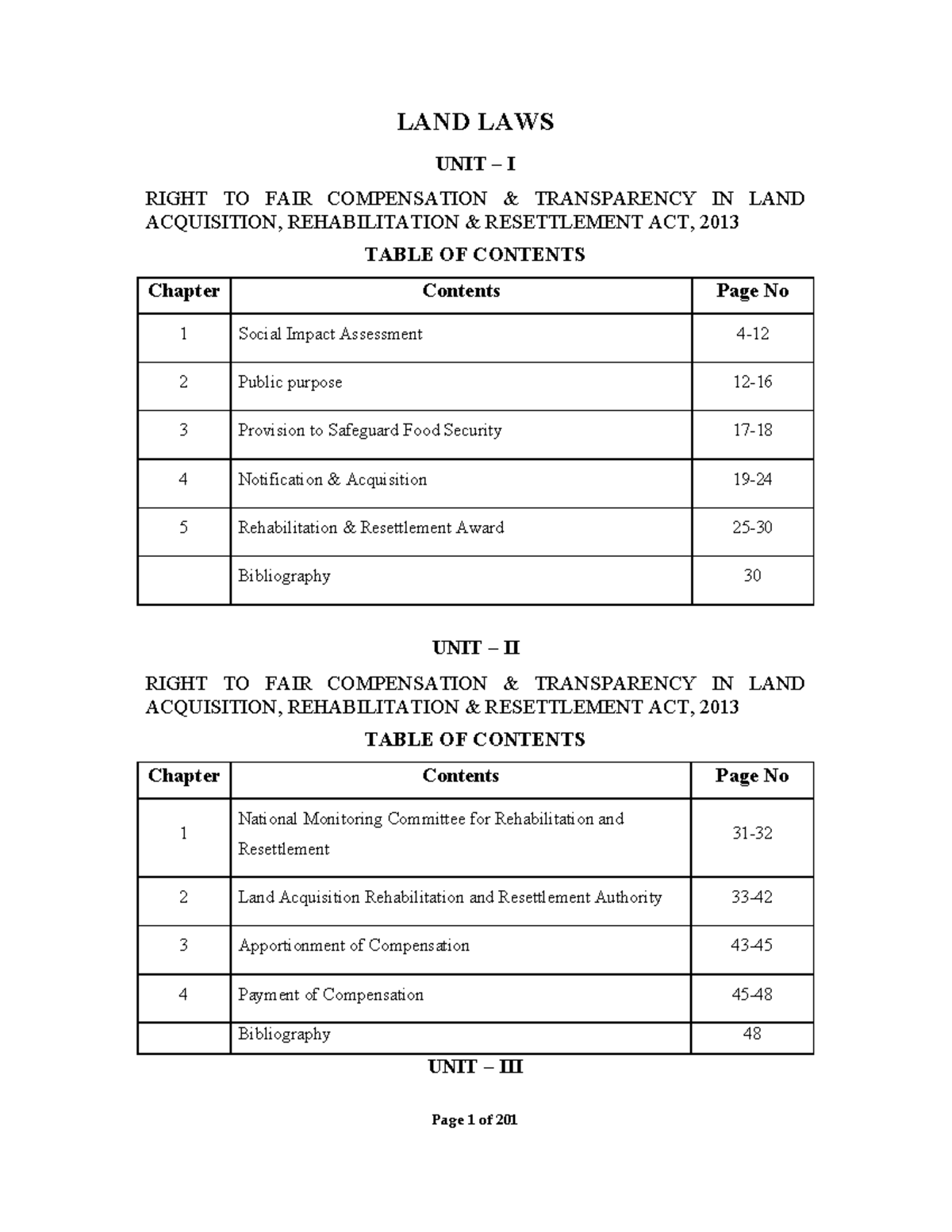 Land Laws-edited - LAnd law - LAND LAWS UNIT 3 I RIGHT TO FAIR ...