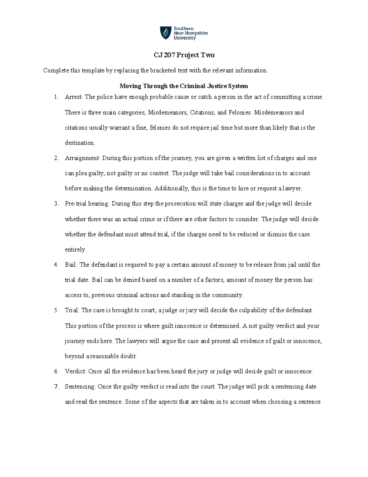 CJ 207 Project Two - For reference use only!!!!! - CJ 207 Project Two ...