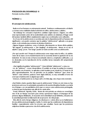 Resumen final desarrollo 2 - Resumen Psicología del Desarrollo II Unidad 1 Adolescencia, ¿etapa ...