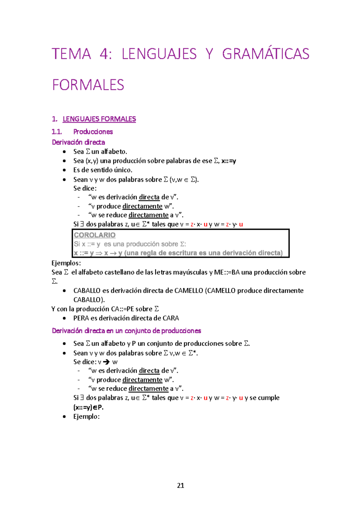 TEMA 4 - TEMA 4 TEORIA DE AUTOMATAS Y LENGUAJES FORMALES - TEMA 4 ...