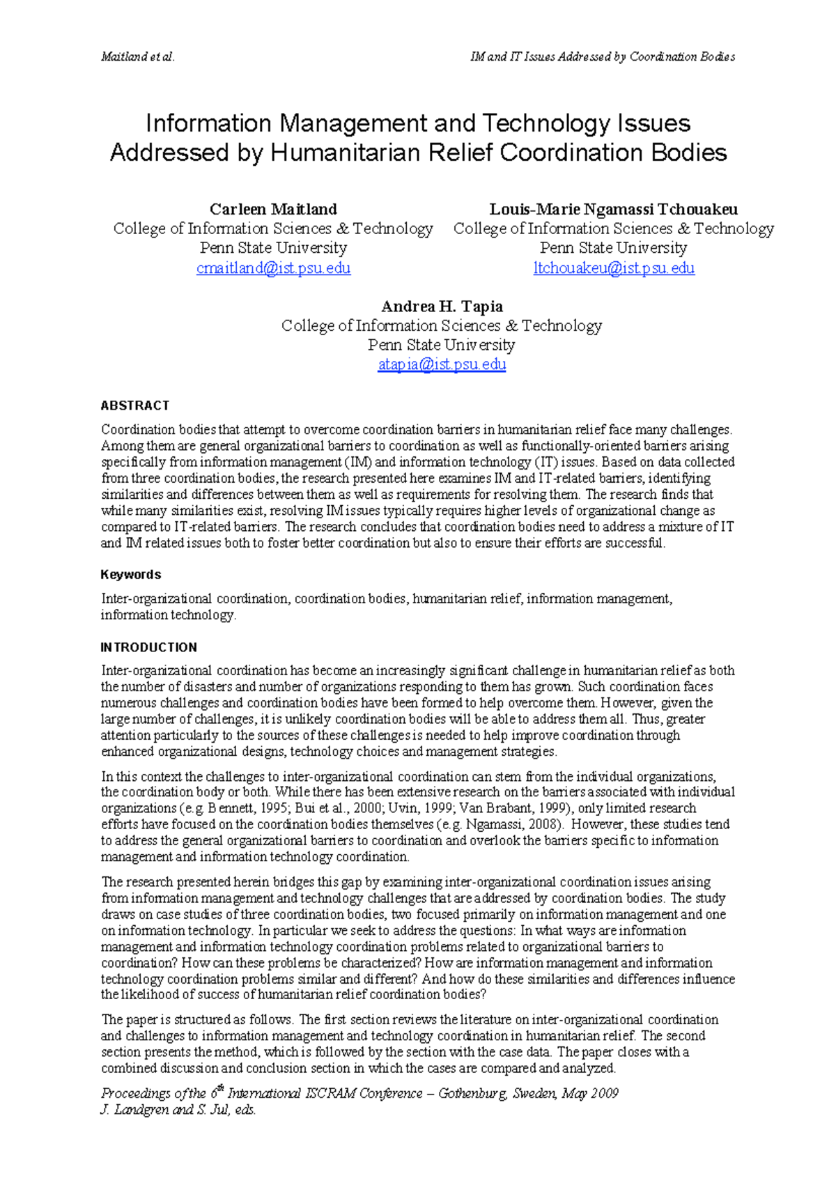 1fc7bd7f3379ffdc7bcfd98dd8fca37a2aab - Proceedings of the 6th ...