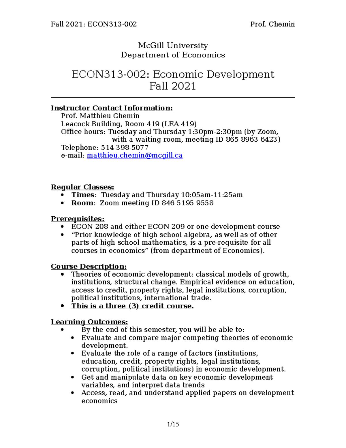 ECON313-002-syllabus Fall 21 - McGill University Department of ...