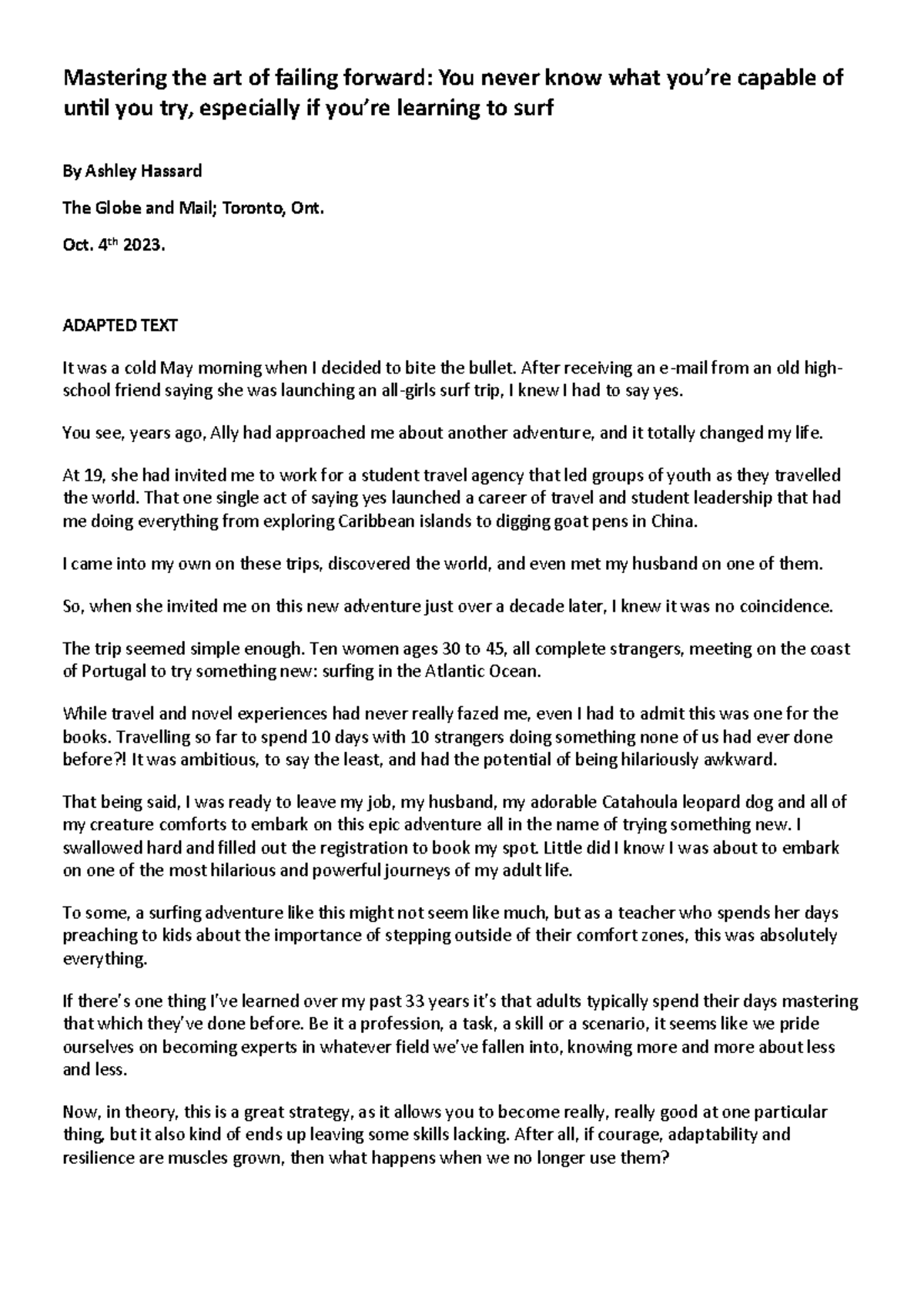 #5- Narrative Article - Mastering the art of failing forward - Mastering the art of failing ...