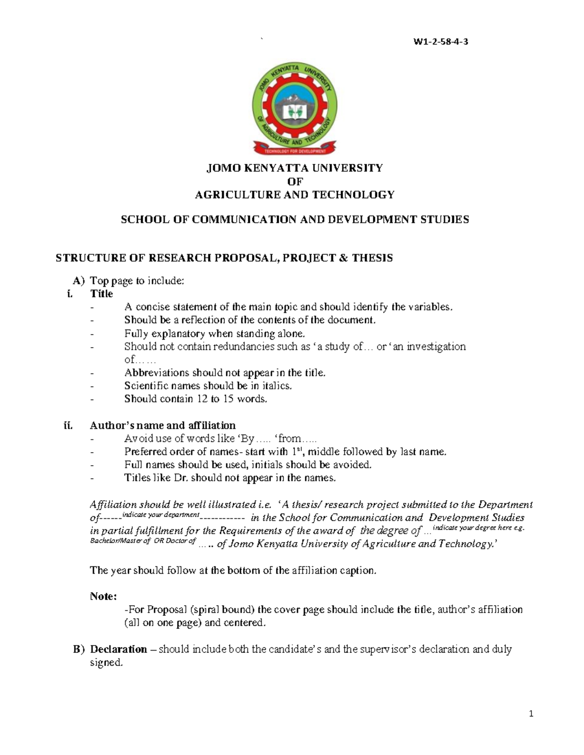 Research Project Report Guidelines - JOMO KENYATTA UNIVERSITY OF ...