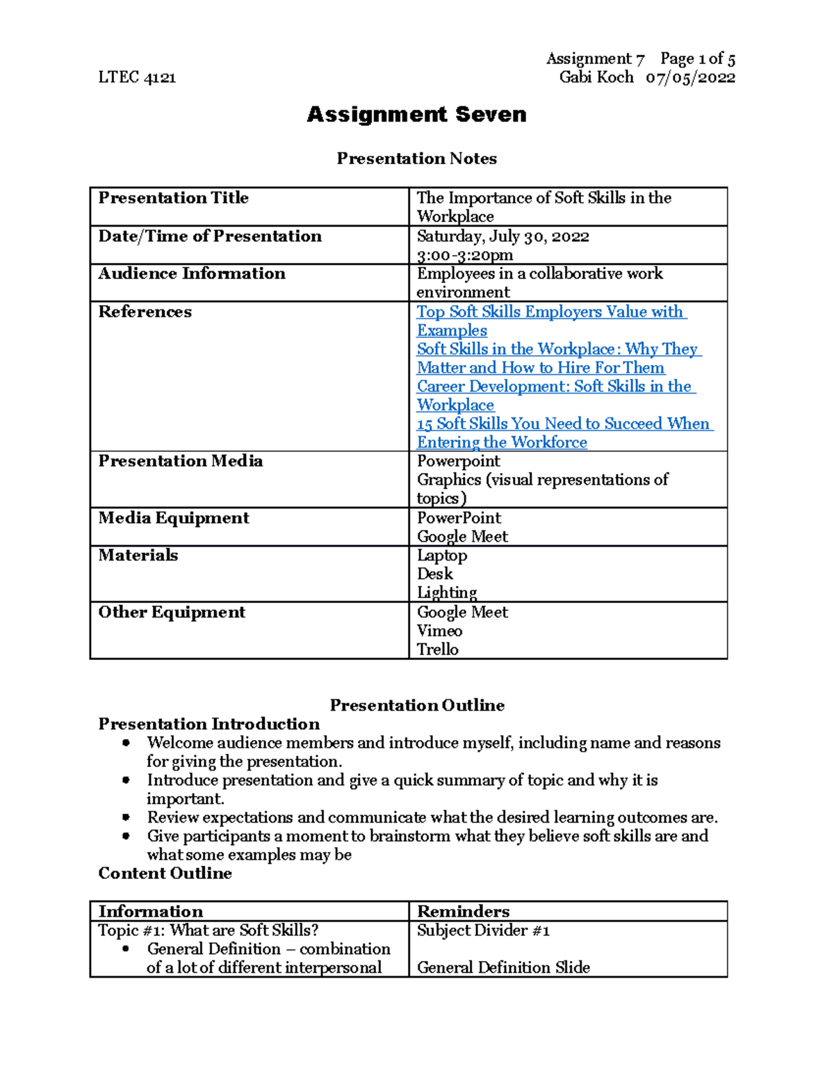 Assignment Seven - LTEC 4121 Gabi Koch 07/05/ Assignment Seven ...