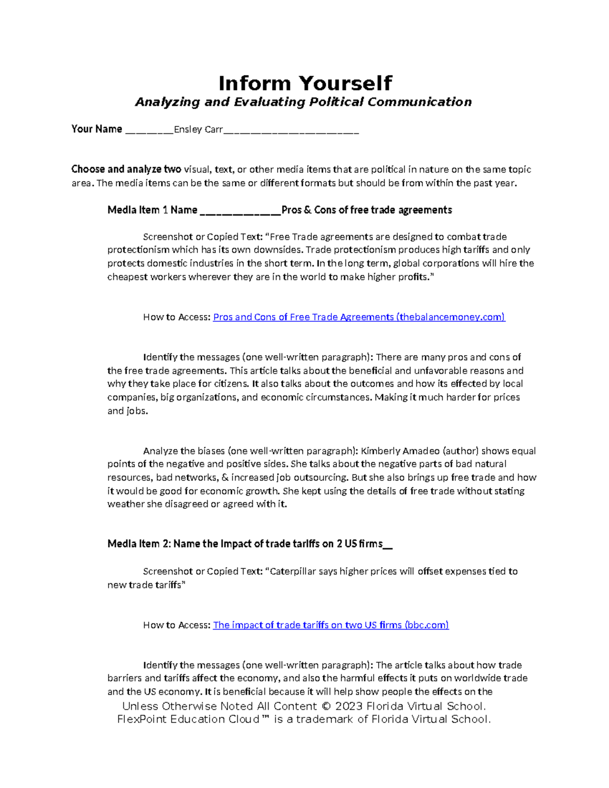 Inform yourself template - Inform Yourself Analyzing and Evaluating ...