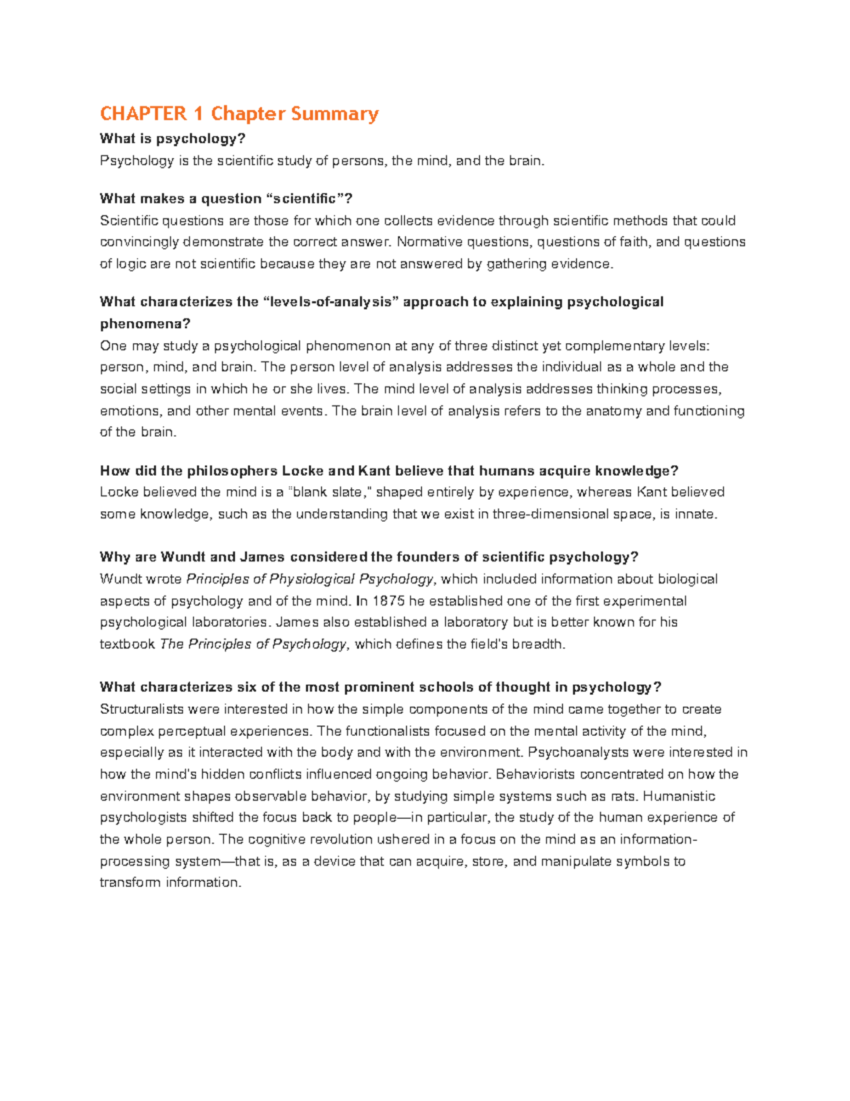 Exam 1 Study Guide - Lecture notes All before Exam 1 - CHAPTER 1 ...