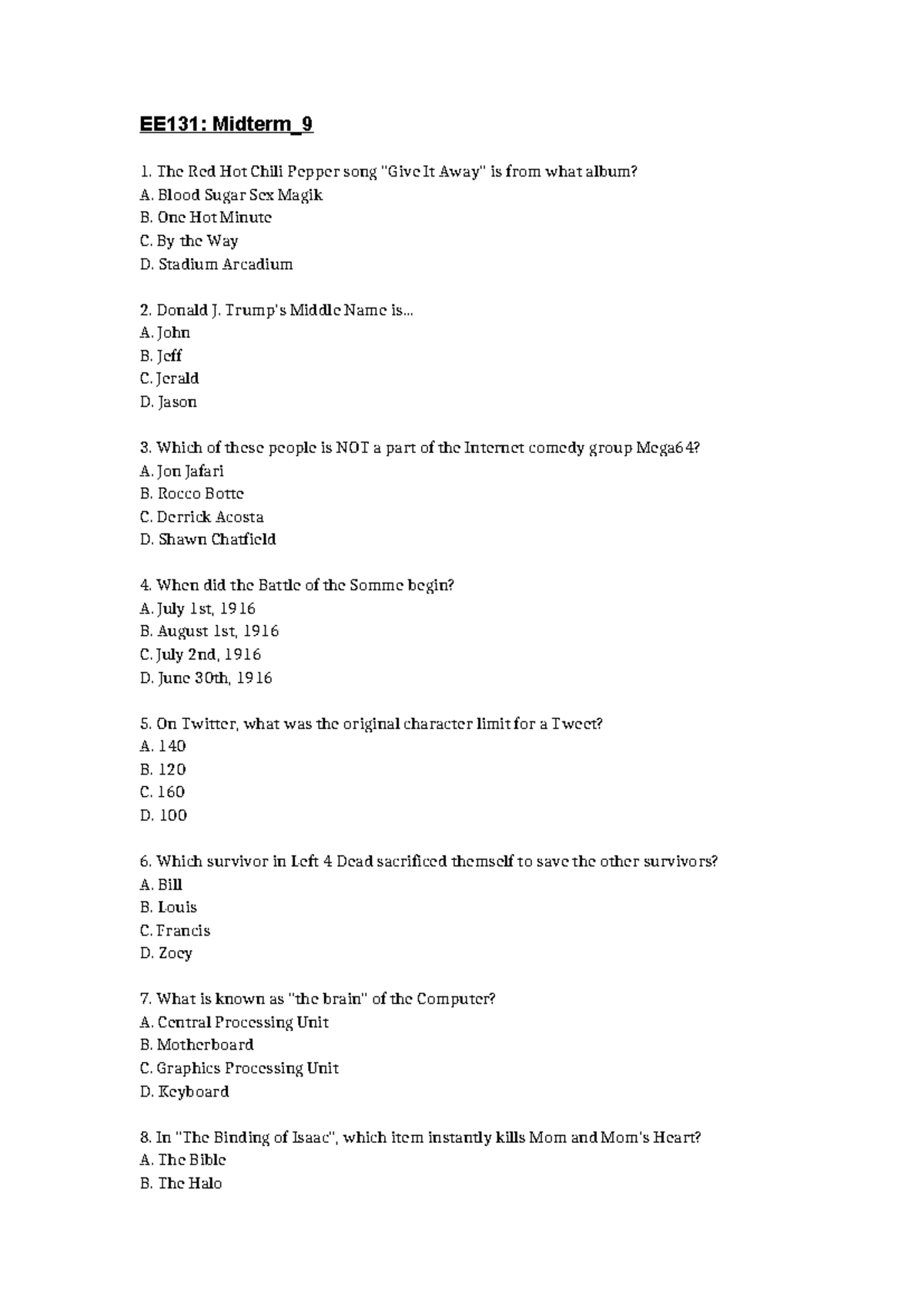 EE131 Midterm 9 - Comprehensive overview of signals and linear systems with discrete-time ...