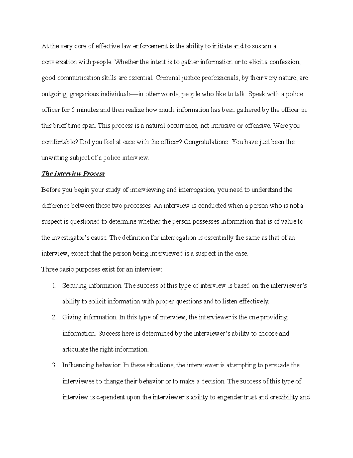 Chapter 7 Interviewing and Interrogating Witnesses and Suspects ...