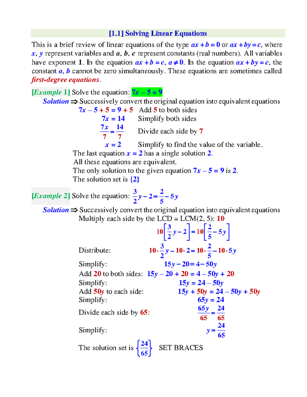 1 - Professor name: Carlos Gil - [1] Solving Linear Equations This is a ...