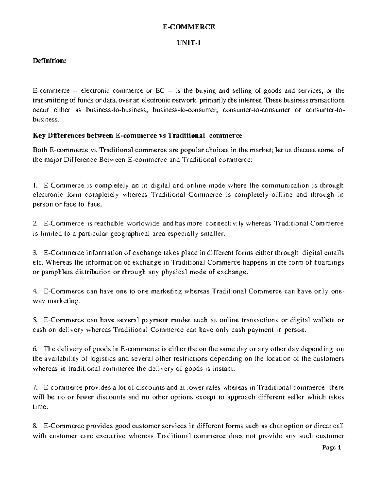 Ecom-notes-2019 - It a notes fir bca students under University of ...