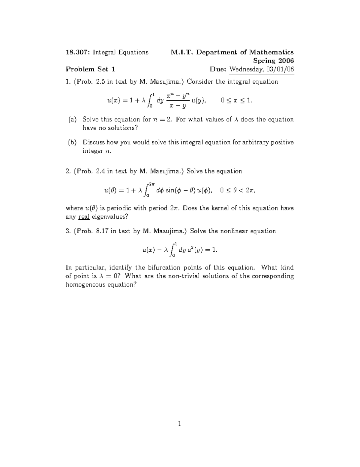 M1 - This file contains questions for integral equations based on the ...