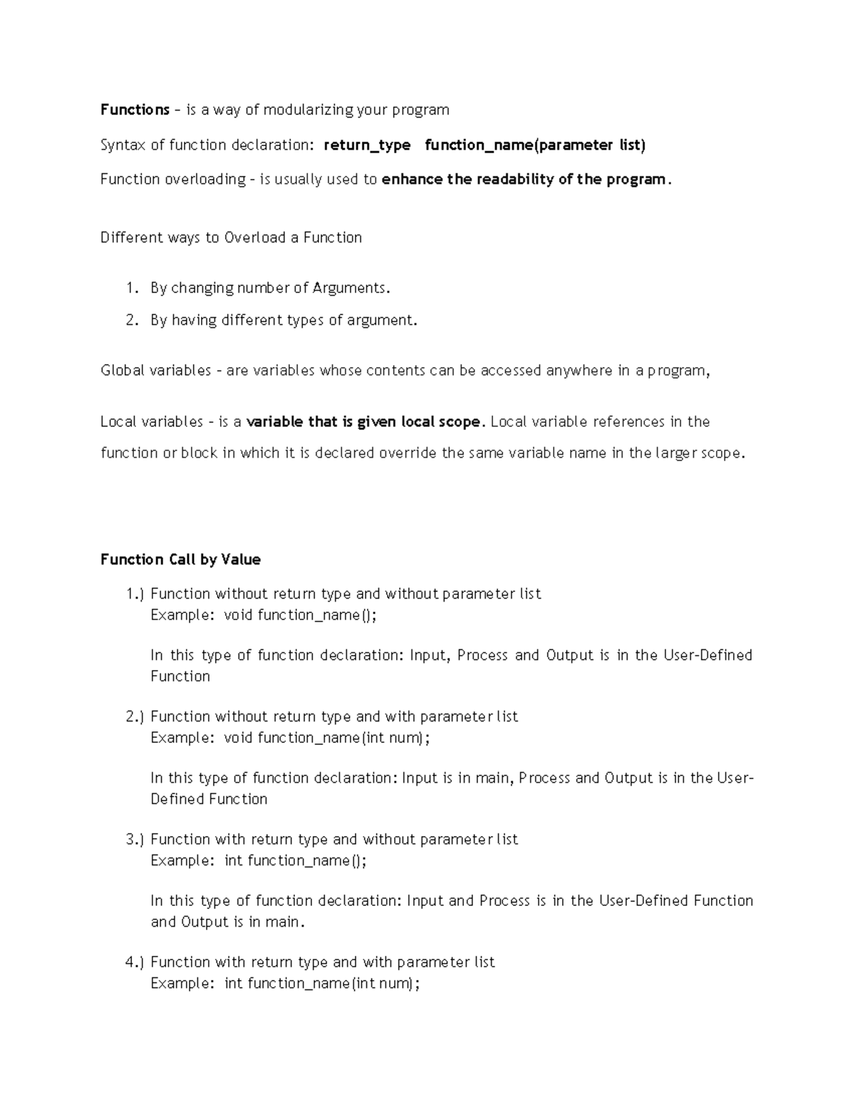 Functions User Defined Function Functions Is A Way Of Modularizing