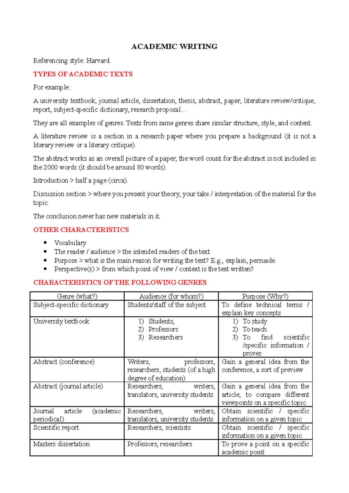 Academic writing (English) - ACADEMIC WRITING Referencing style ...