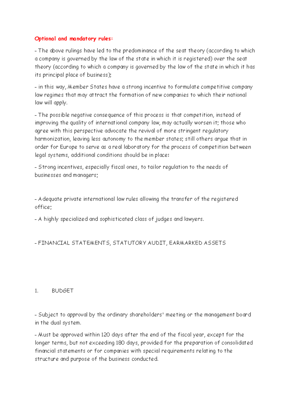 - Financial Statements, Statutory Audit, Earmarked Assets 11 - Optional ...