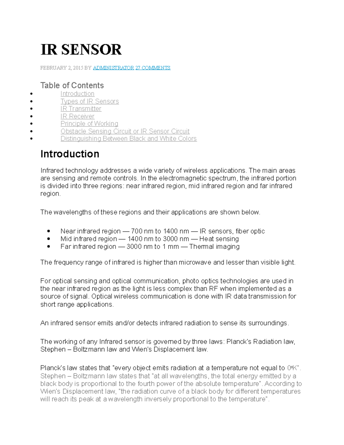 Ir sensor - IR SENSOR FEBRUARY 2, 2015 BY ADMINISTRATOR 27 COMMENTS ...