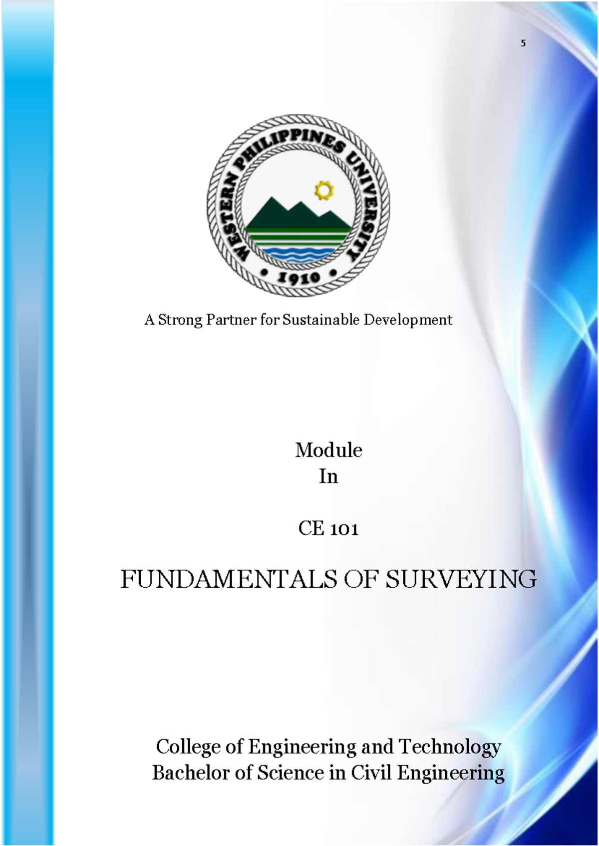 Fundamentals of Surveying Module IV - 5 A Strong Partner for ...
