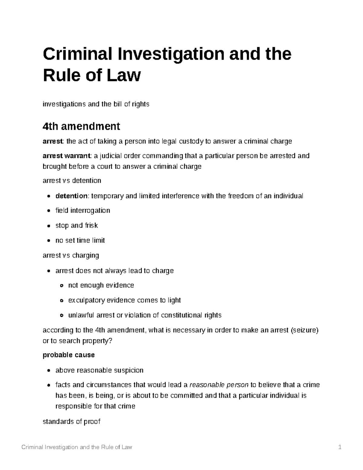 Criminal Investigation and the Rule of Law - Criminal Investigation and ...