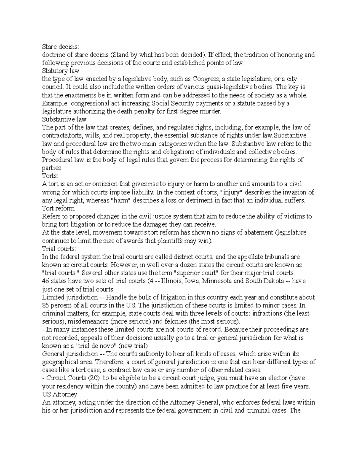 Stare decisis - POS 3283 - Stare decisis: doctrine of stare decisis ...