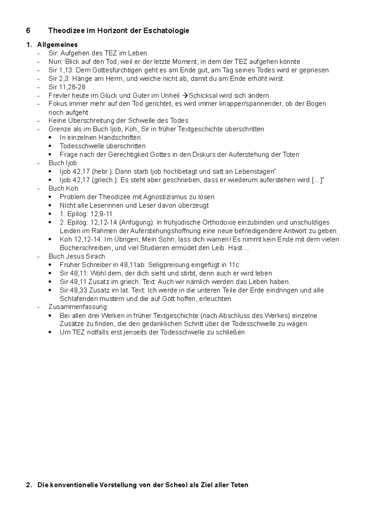 6 Theodizee im Horizont der Eschatologie - Allgemeines - Sir: Aufgehen ...
