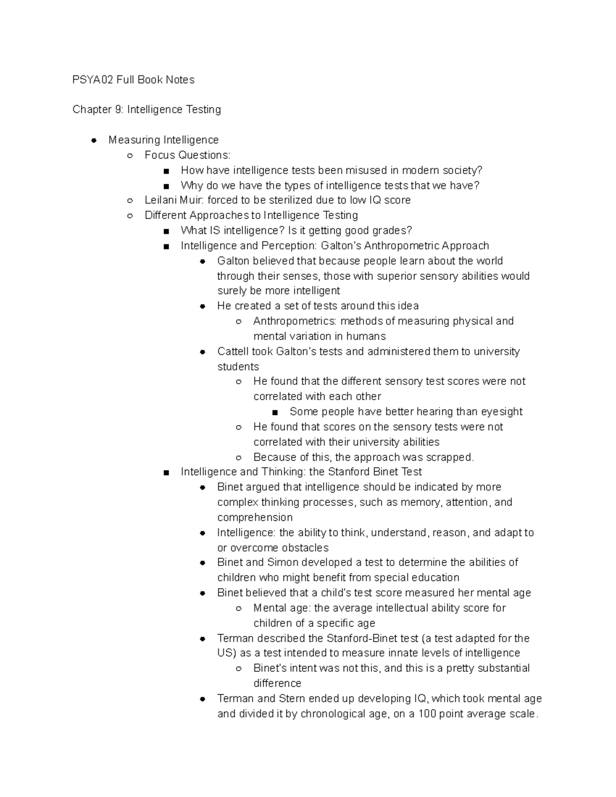 PSYA02 Full Book Notes - cncncc - PSYA02 Full Book Notes Chapter 9 ...