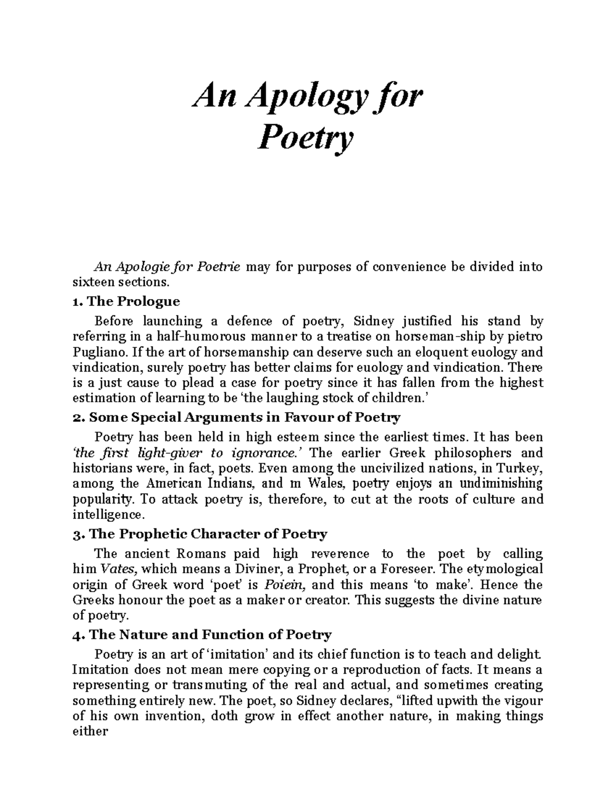 Apology for poetry Sidney - An Apology for Poetry An Apologie for ...