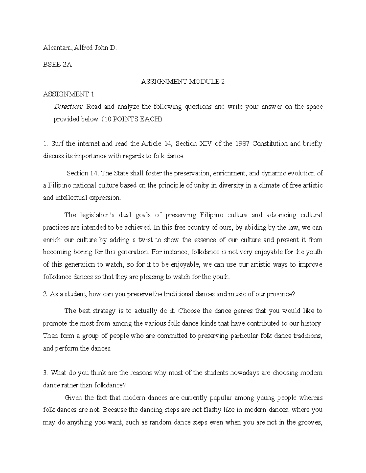 Module 2- Assignment - For reference use only - Alcantara, Alfred John ...