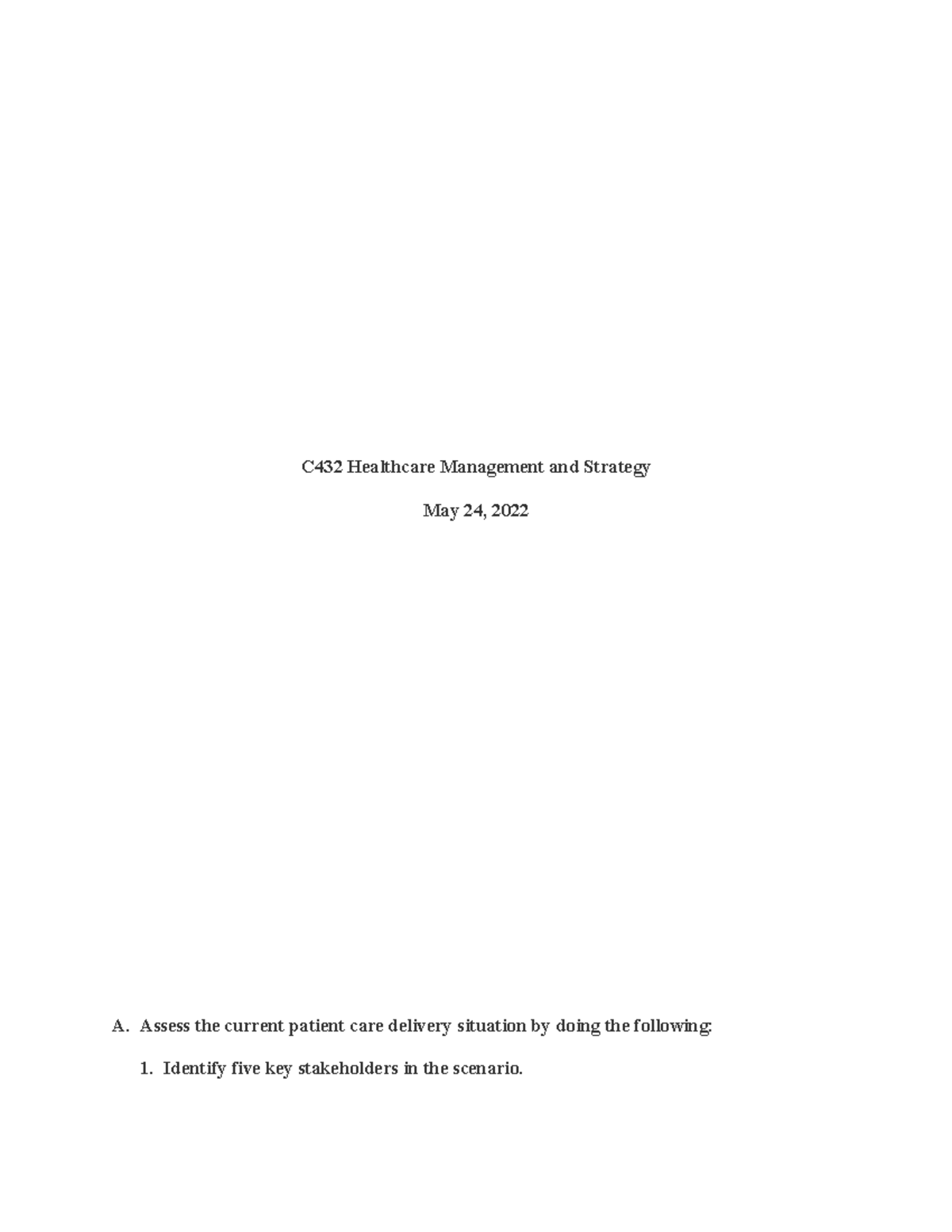 C432 PA - C432 Performance Assessment- Passed - C432 Healthcare ...
