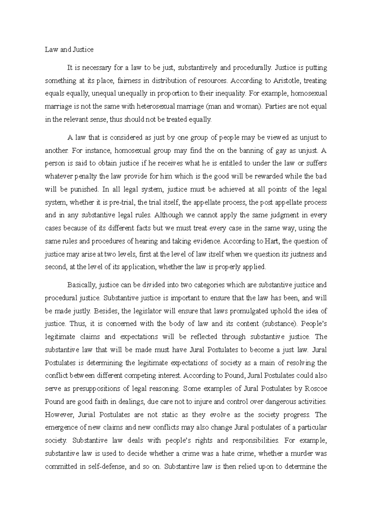 Introduction to Law 1: Law and Justice - Law and Justice It is ...