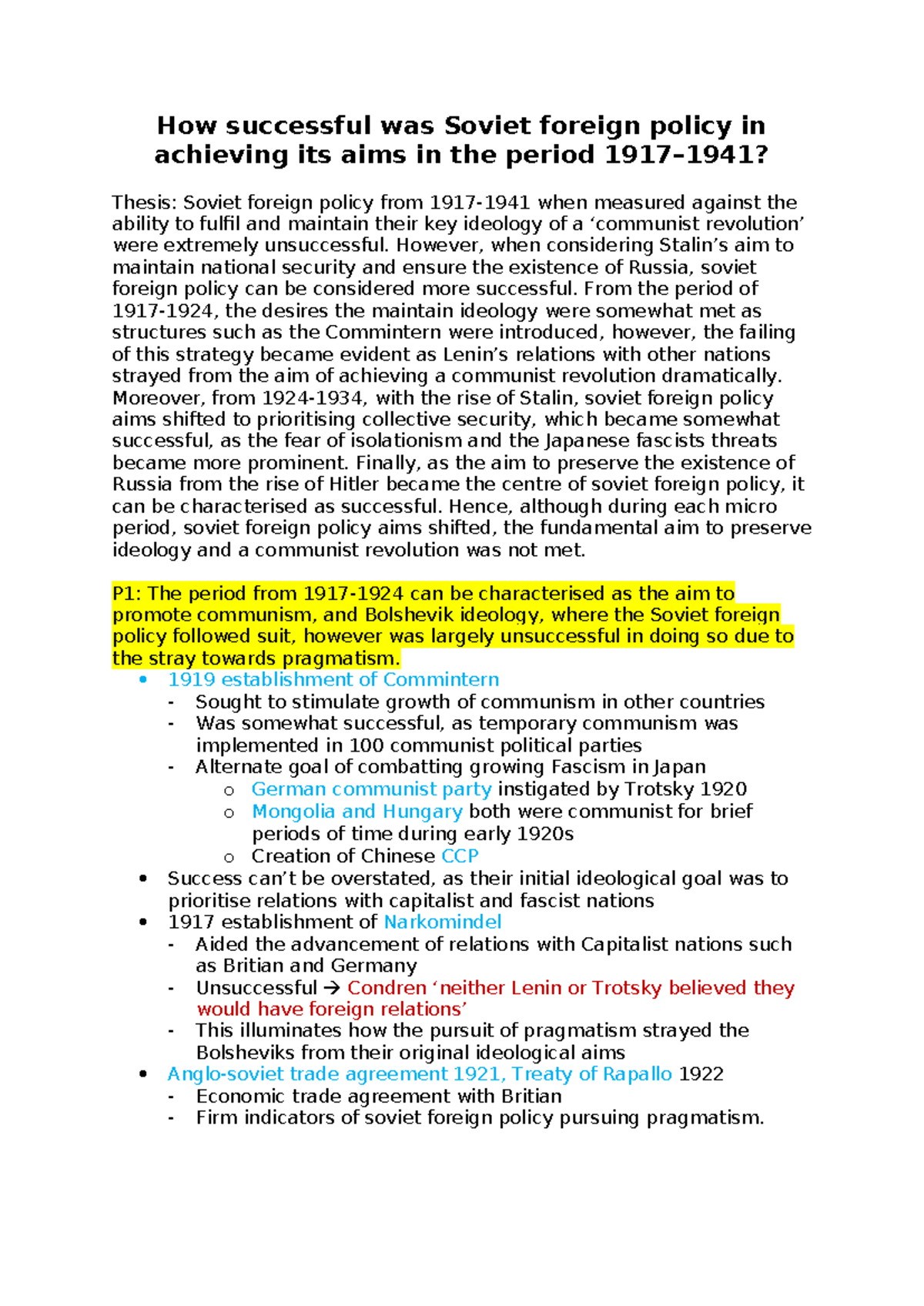 How successful was Soviet foreign policy in achieving its aims in the ...