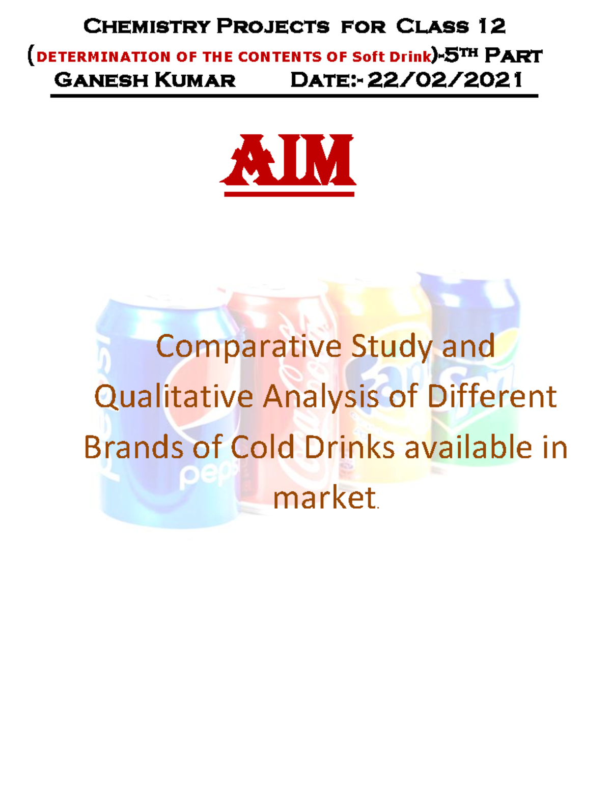12th, Chemistry, 22-02-2021 - Chemistry Projects for Class 12 ...