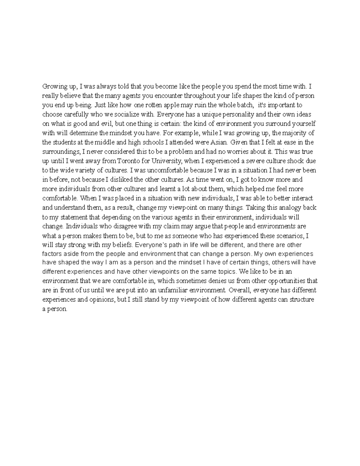 ENT 527 Logic Assignment 1 - Growing up, I was always told that you ...