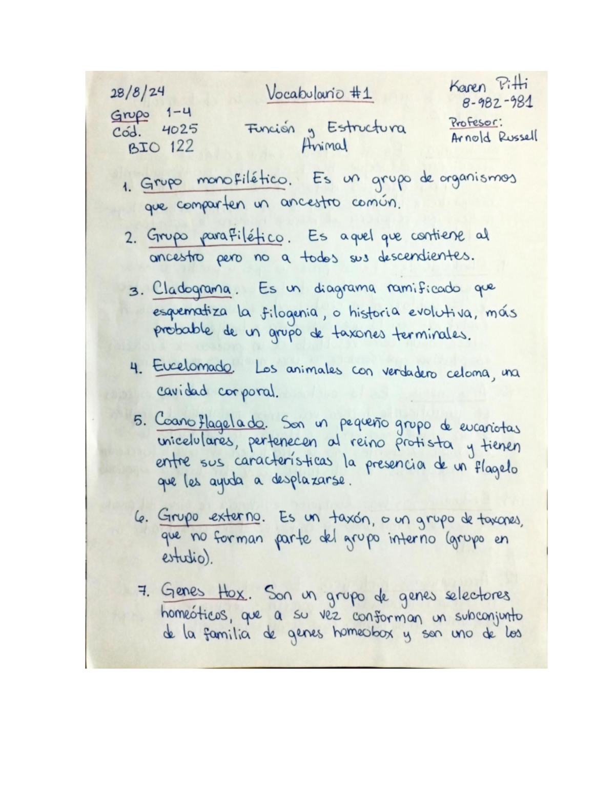 Tarea 1 - EFA - L2 - Trabajo individual - Estructura y función animal ...
