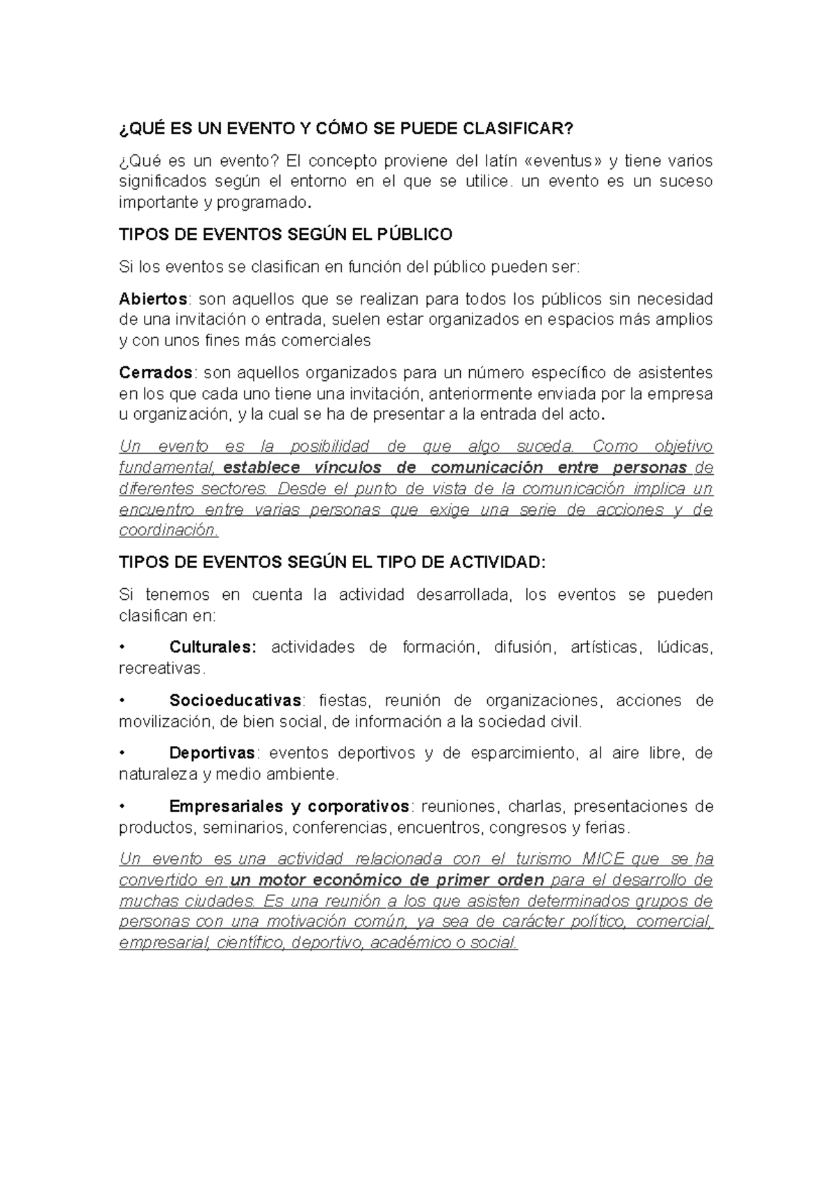 Evento - nmw22222 - ¿QUÉ ES UN EVENTO Y CÓMO SE PUEDE CLASIFICAR? ¿Qué ...