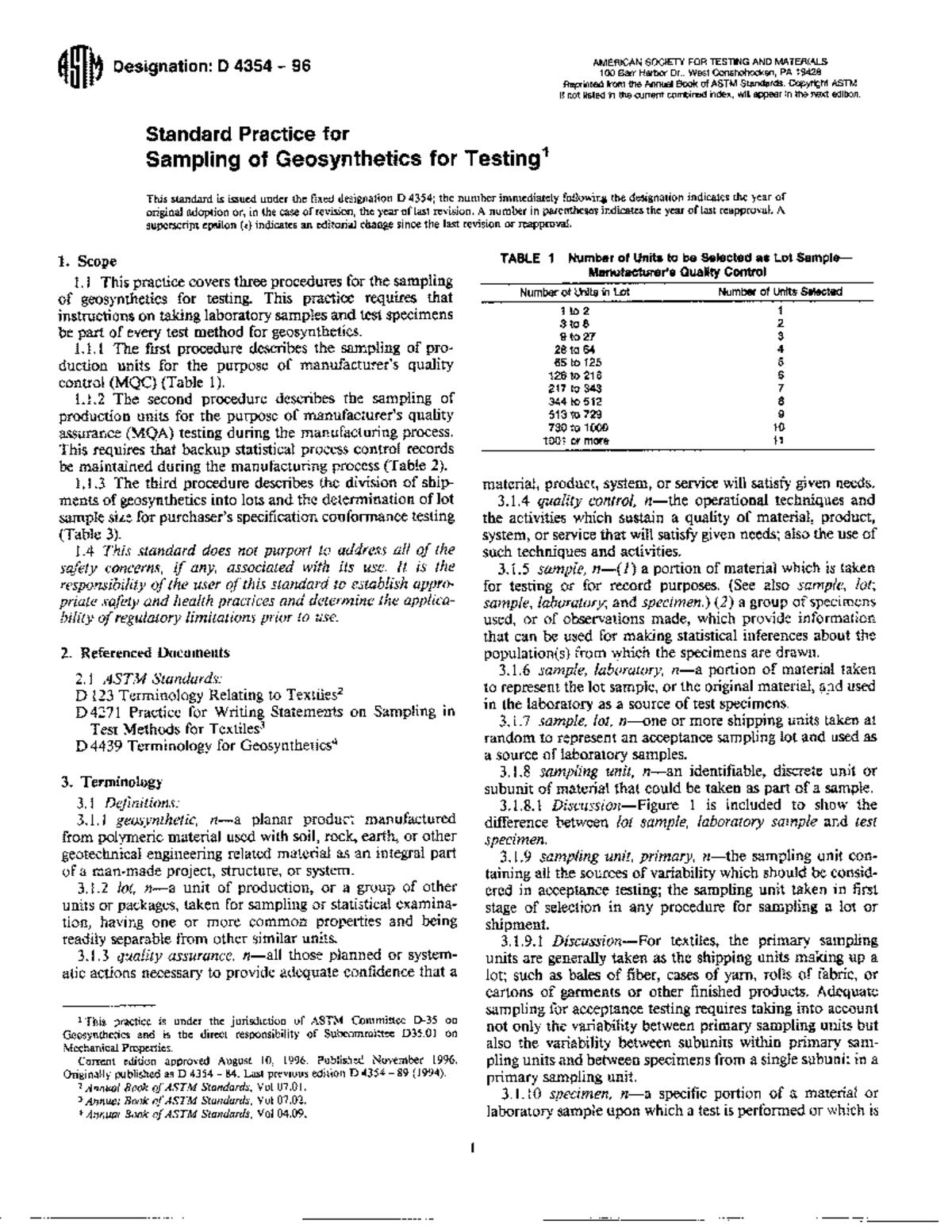 D4354 - norma ASTM - ASTM Designation: D 4354 96 AMERICAN SOCIETY FOR ...