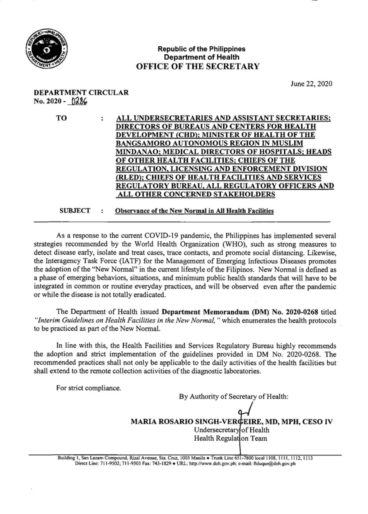 New normal - Republic ofthe Philippines Department of Health OFFICEOF ...