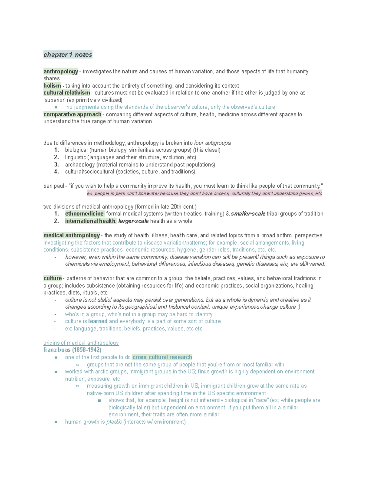 Anth 243 complete notes - chapter 1 notes anthropology - investigates ...