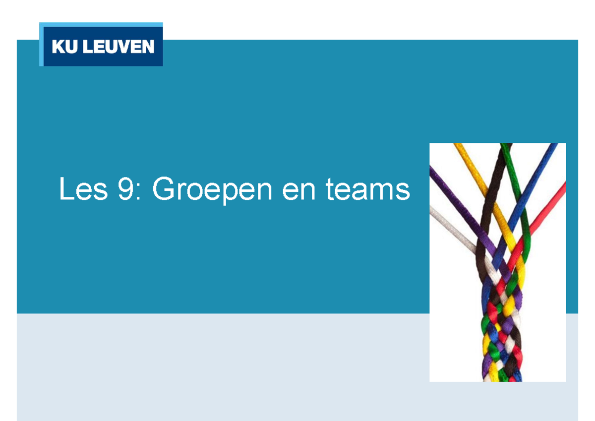 9. Groepen en teams - " ejek a vj aj - Les 9: Groepen en teams 1 ...