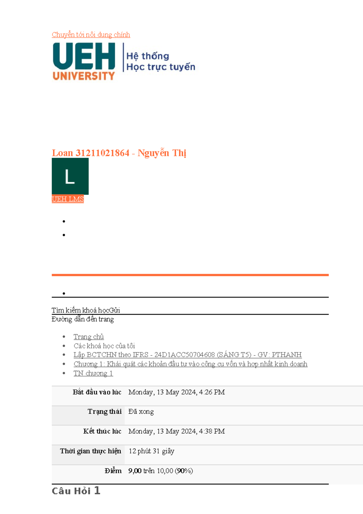 Ifrs - Chuyển tới nội dung chính Loan 31211021864 - Nguyễn Thị UEH LMS UEH Shop Đến nhanh thư ...