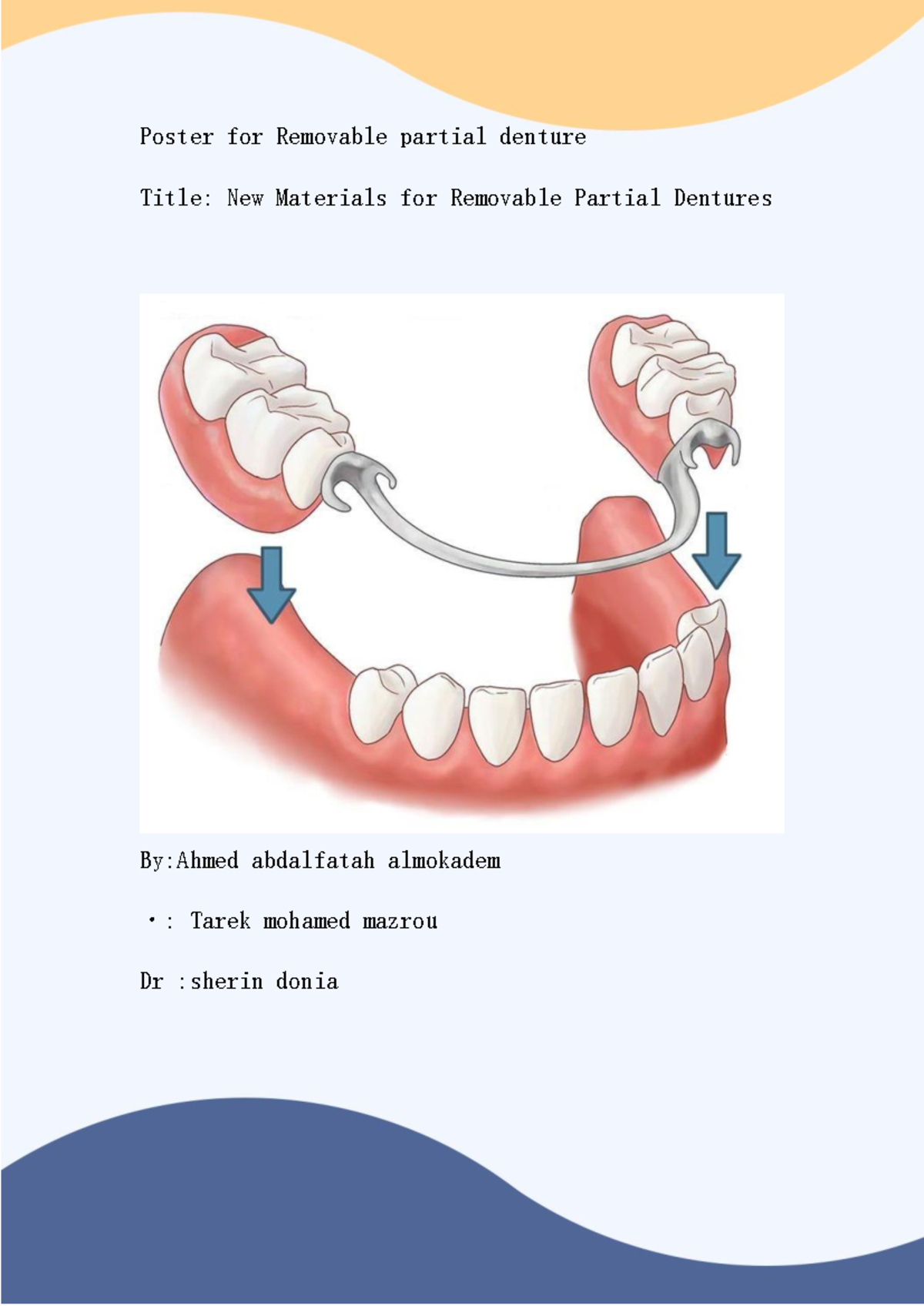 Simple design letter - Partial denture - Poster for Removable partial ...