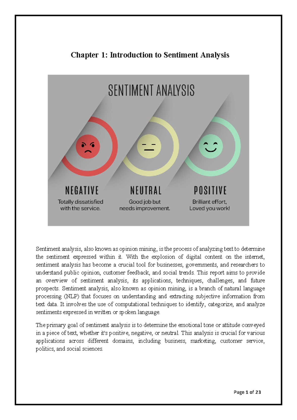 Technical Report - Eti - Chapter 1: Introduction to Sentiment Analysis ...