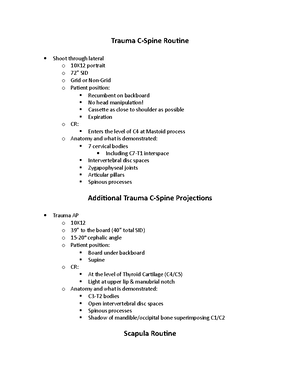 C-spine, T-spine and Scoliosis - C-Spine Routine Right or Left Lateral ...